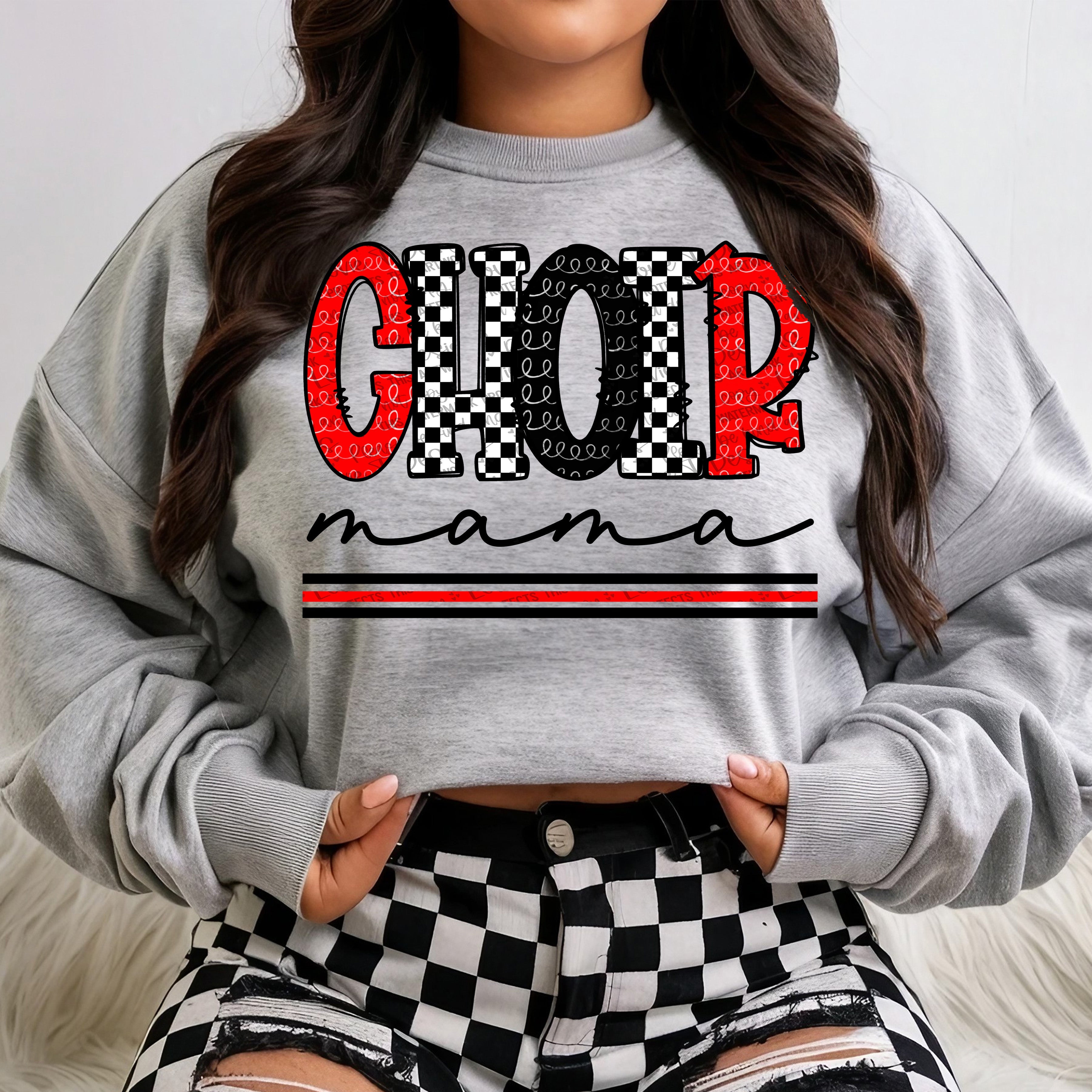 Choir Mama - Red Black - Cor Checkered - Lovie T Designs