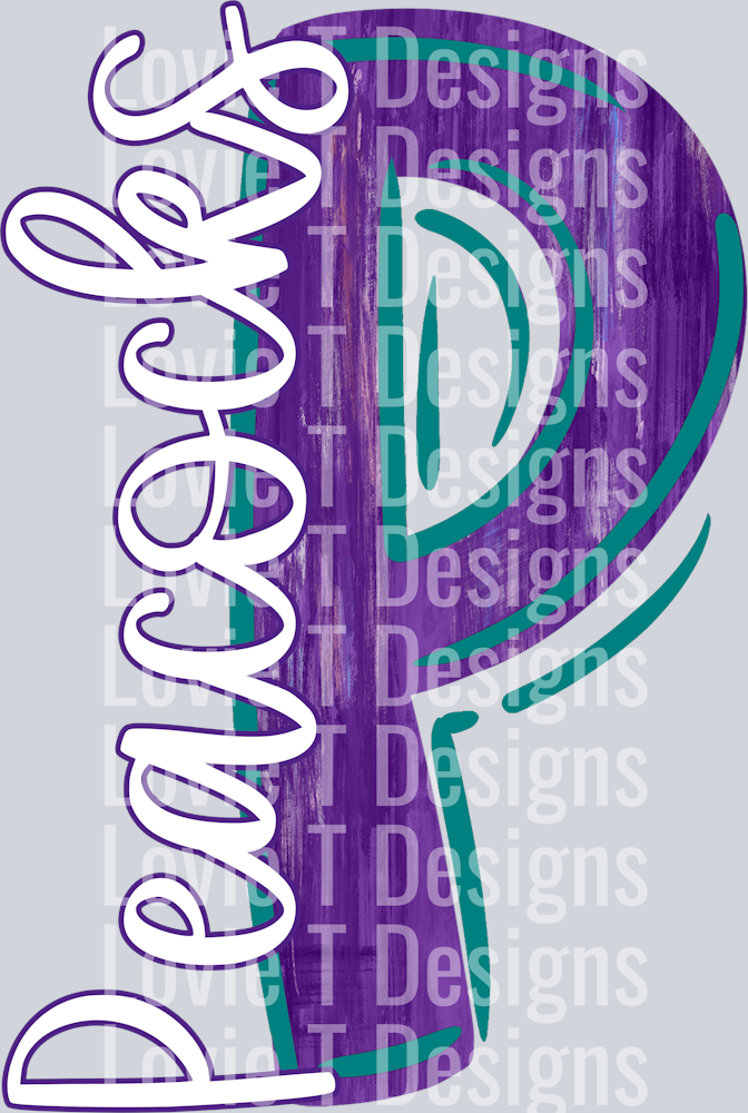 P PEACOCKS PURPLE AND TEAL - Lovie T Designs