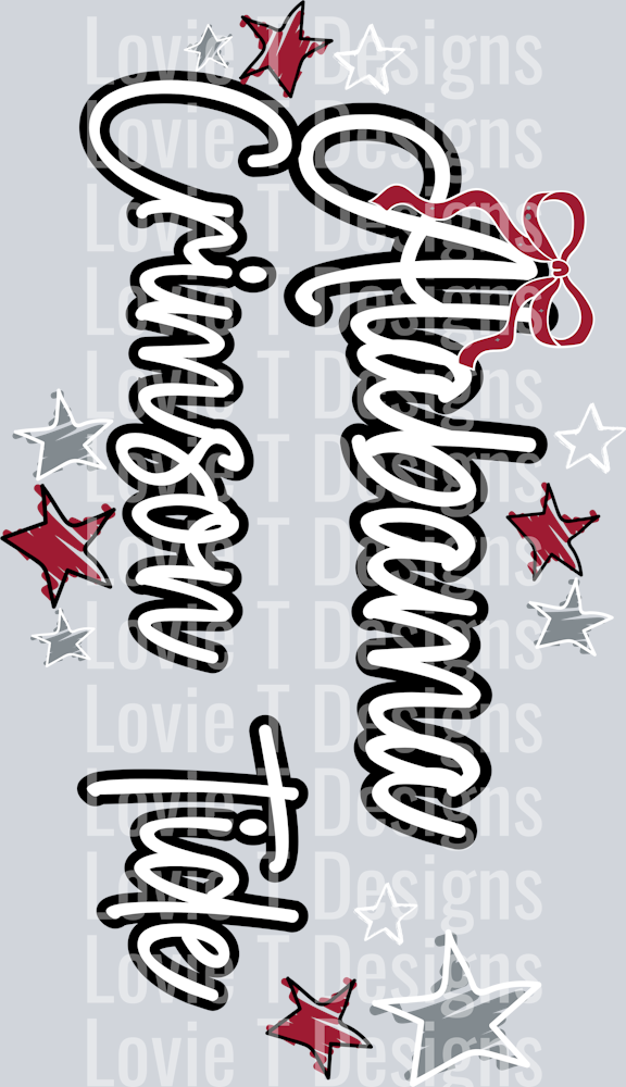 ALABAMA CRIMSON TIDE DOODLE FRAME MASCOTS FRONT - Lovie T Designs