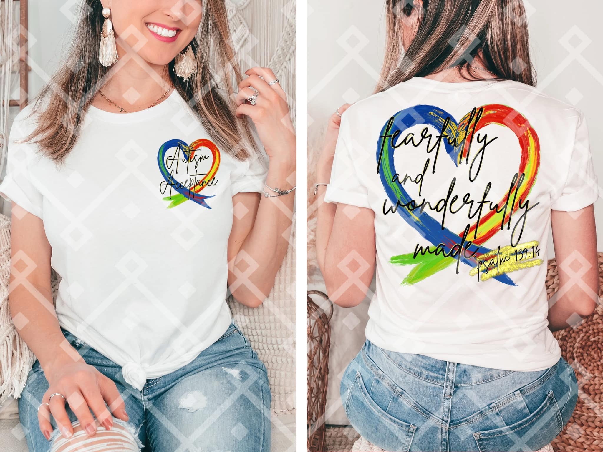 Autism Acceptance Front + Back - Lovie T Designs