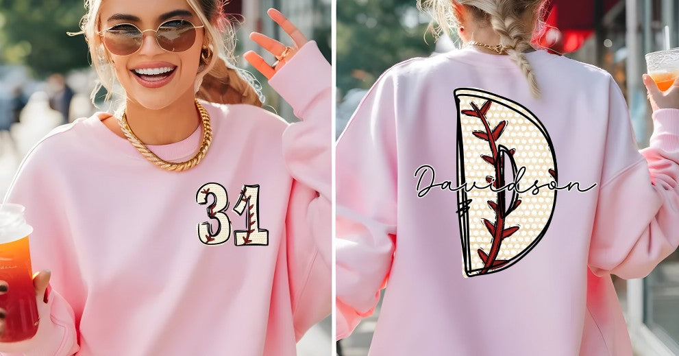 Baseball Doodle Number Front + Name on Back - Lovie T Designs