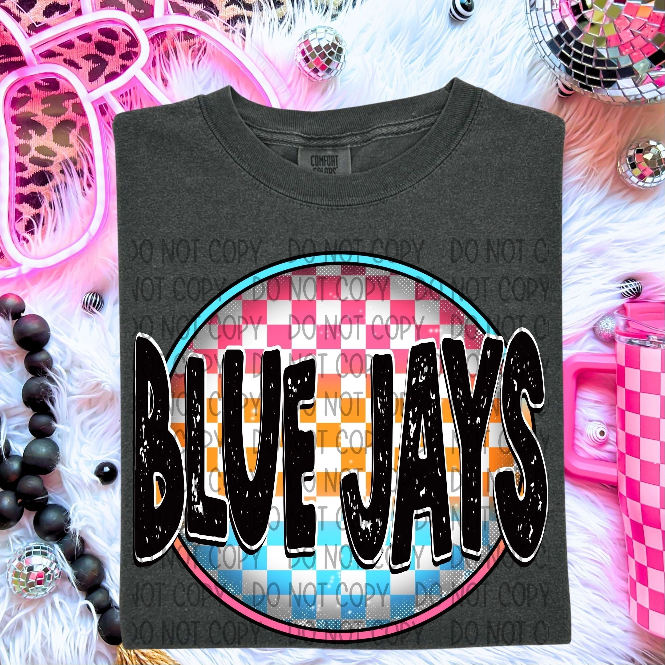 Blue Jays Neon Circle Mascots - Lovie T Designs