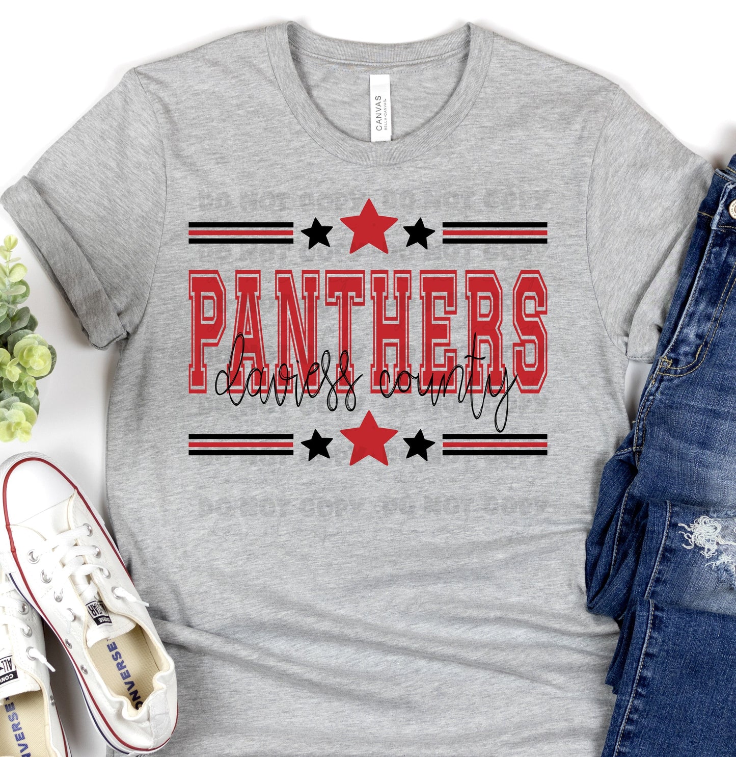 Daviess County Panthers Red Black All Stars - Lovie T Designs