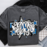 Game Day Blue Colorful Stars Ss - Lovie T Designs