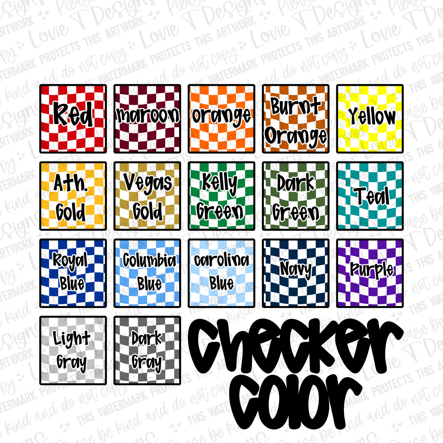 Game Day Baseball Checker - Custom Colors - Lovie T Designs