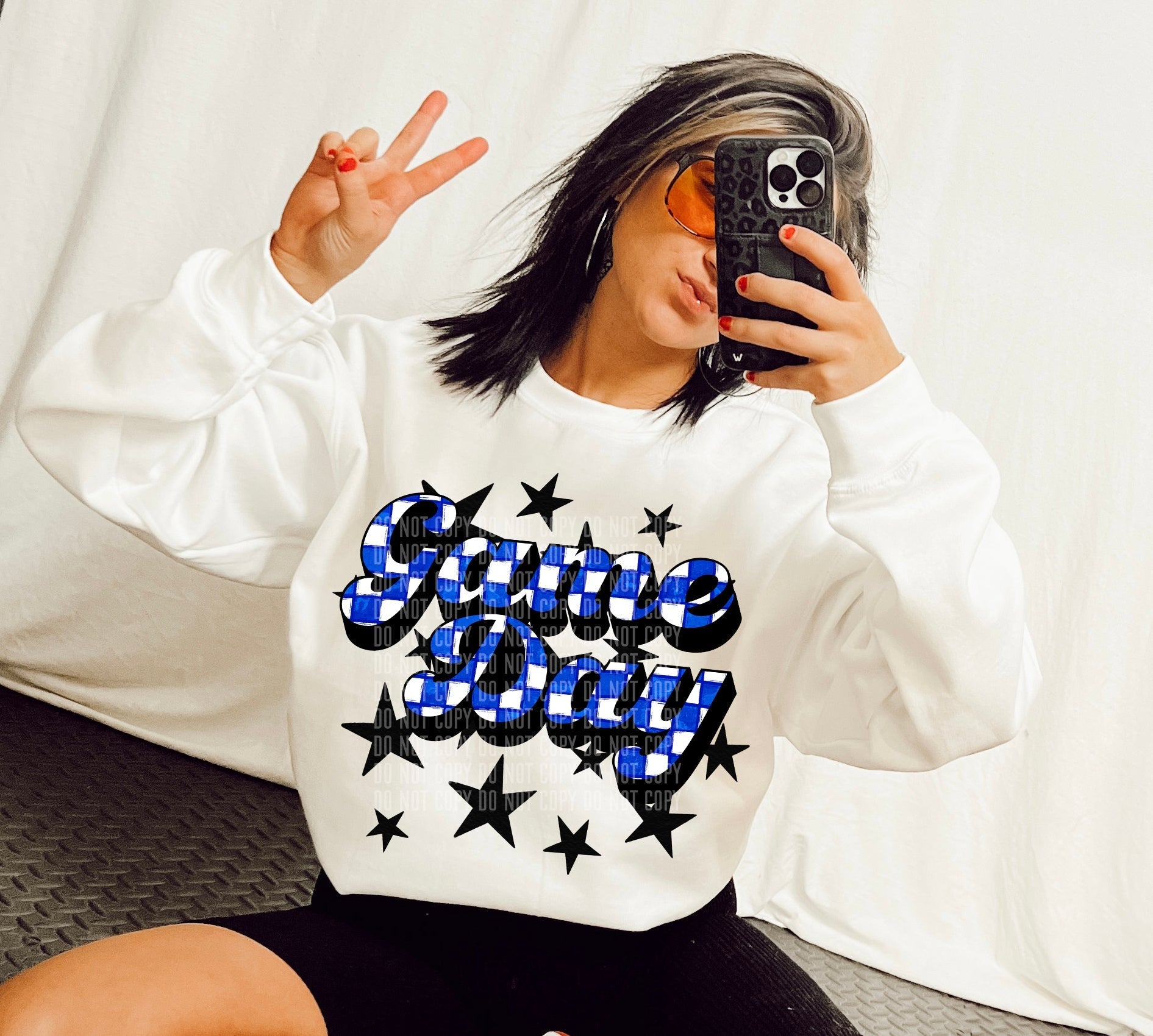 Game Day Blue Checkers - Lovie T Designs