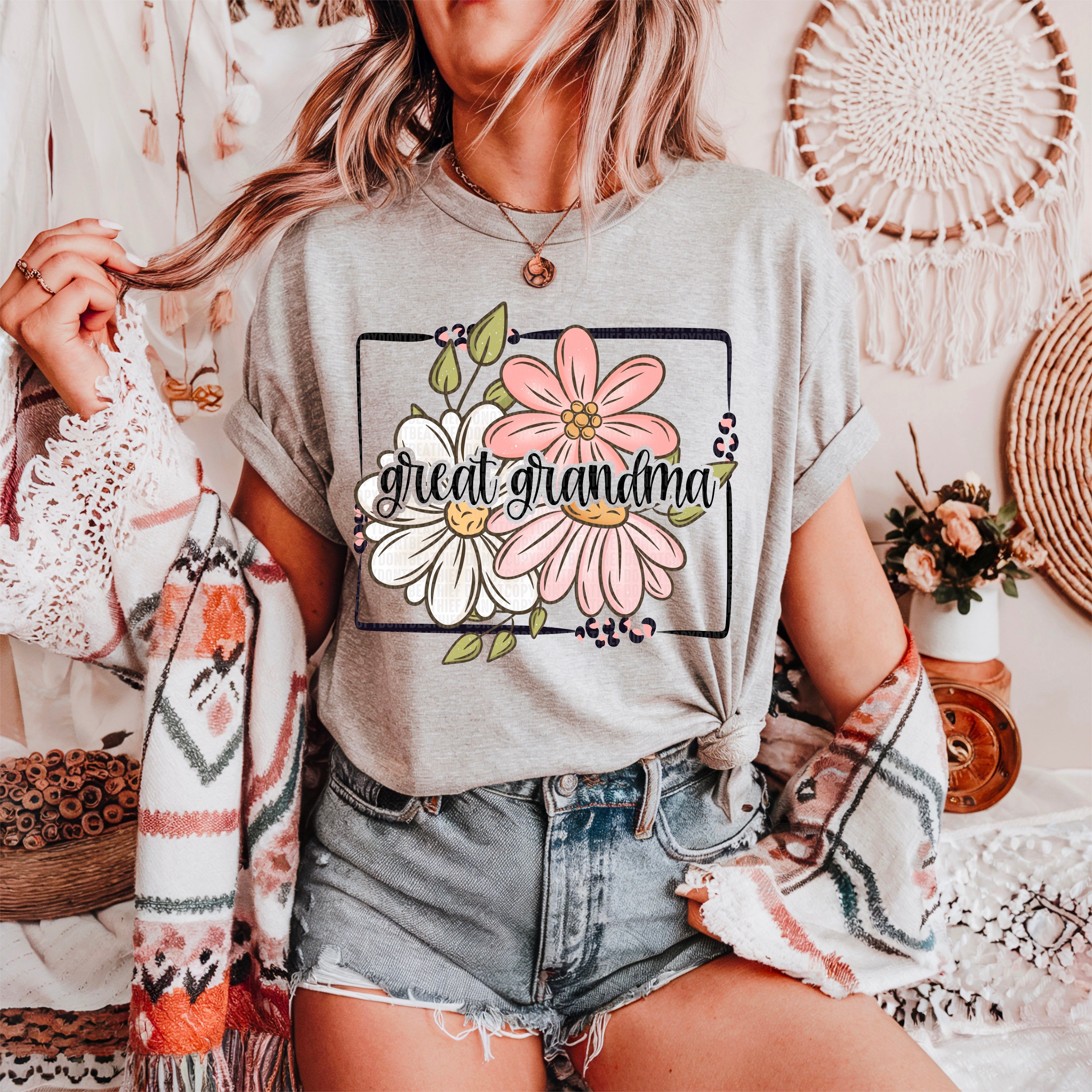 Great Grandma Floral Names Spring - Lovie T Designs