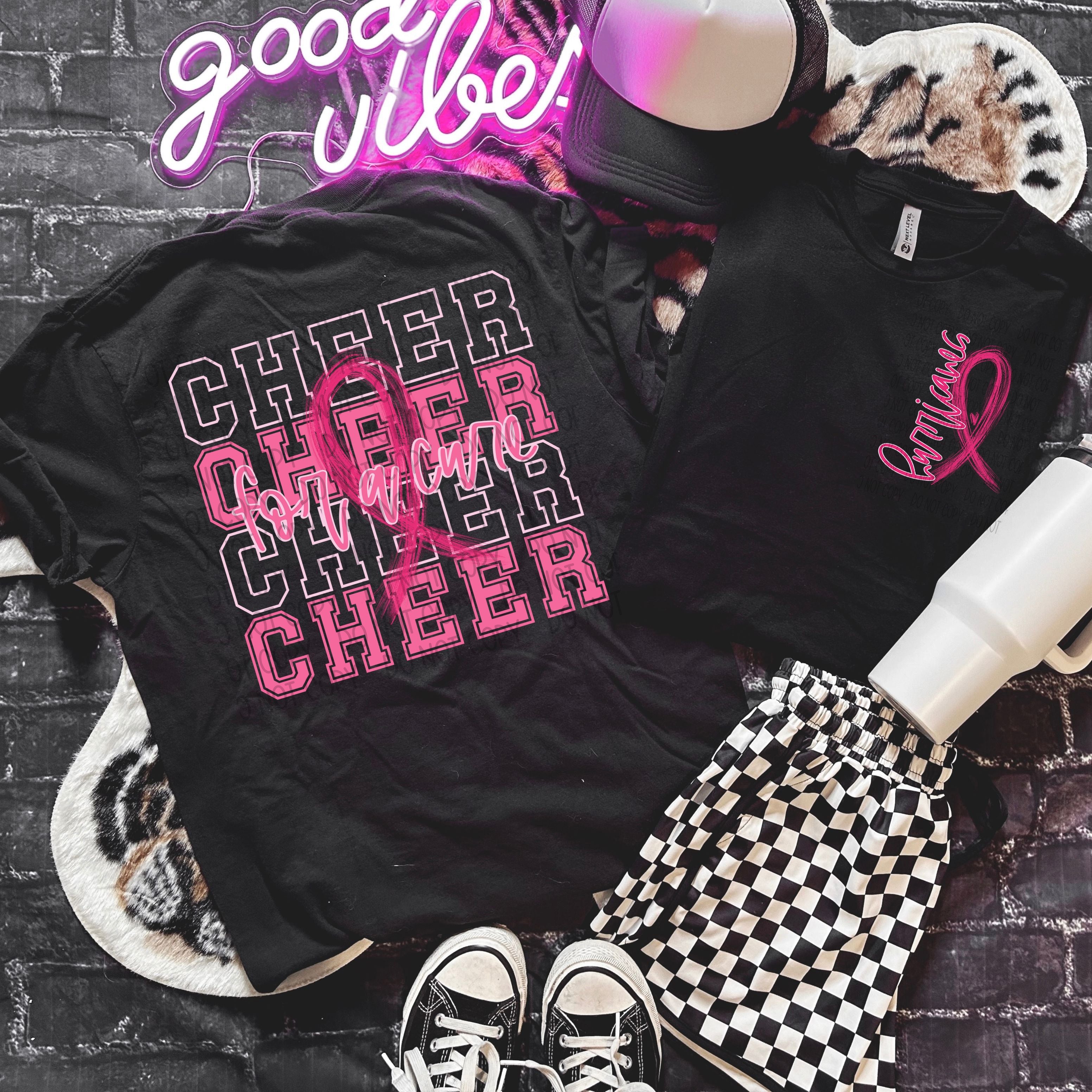 Hurricanes Cheer For A Cure Ribbon-Front & Back - Lovie T Designs