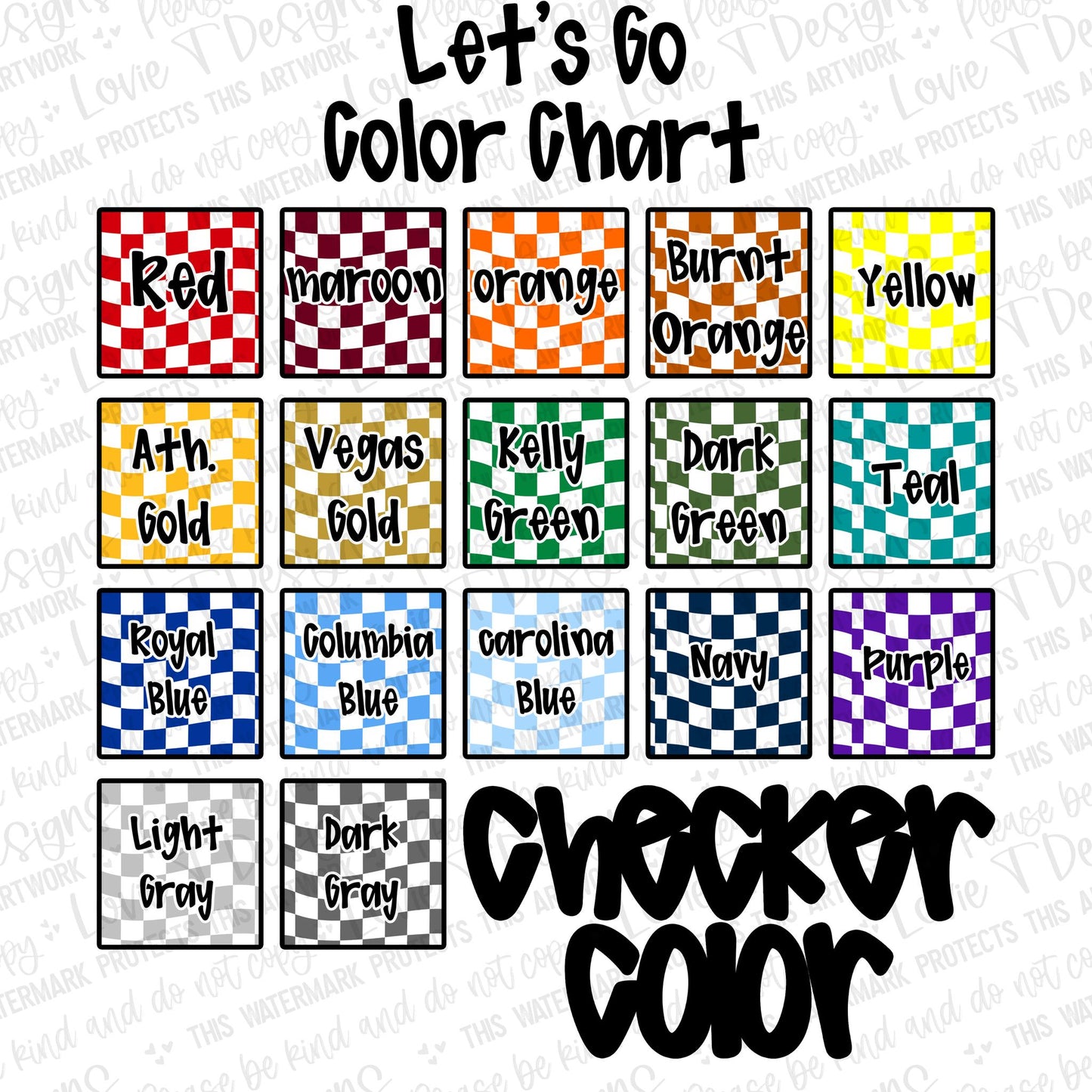 Let's Go Checker - Custom Team - Lovie T Designs