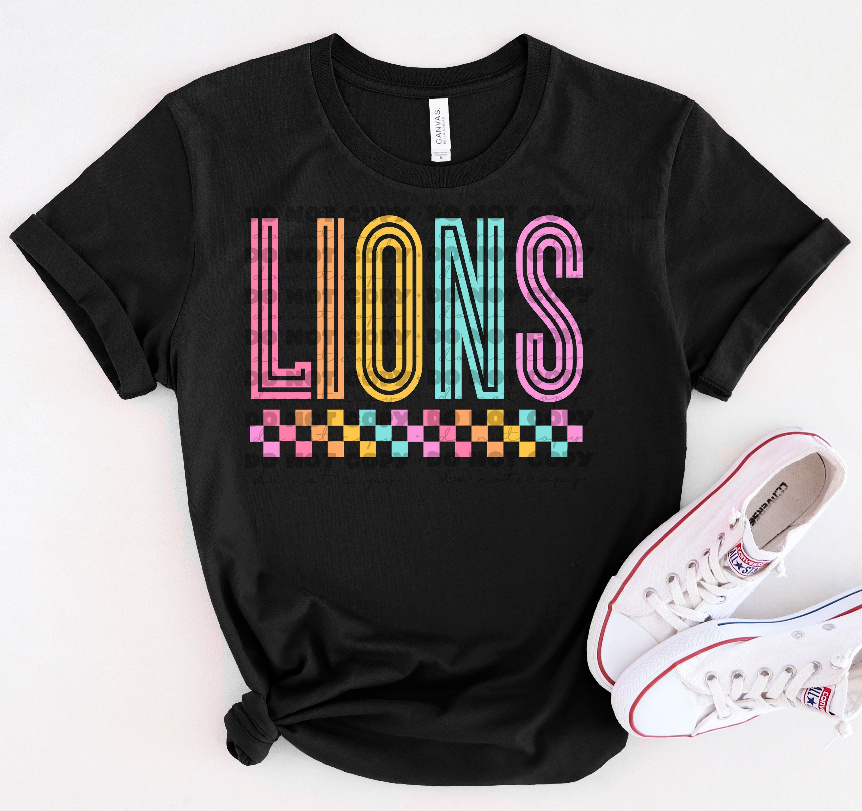 Lions Colorful Line Mascot - Lovie T Designs