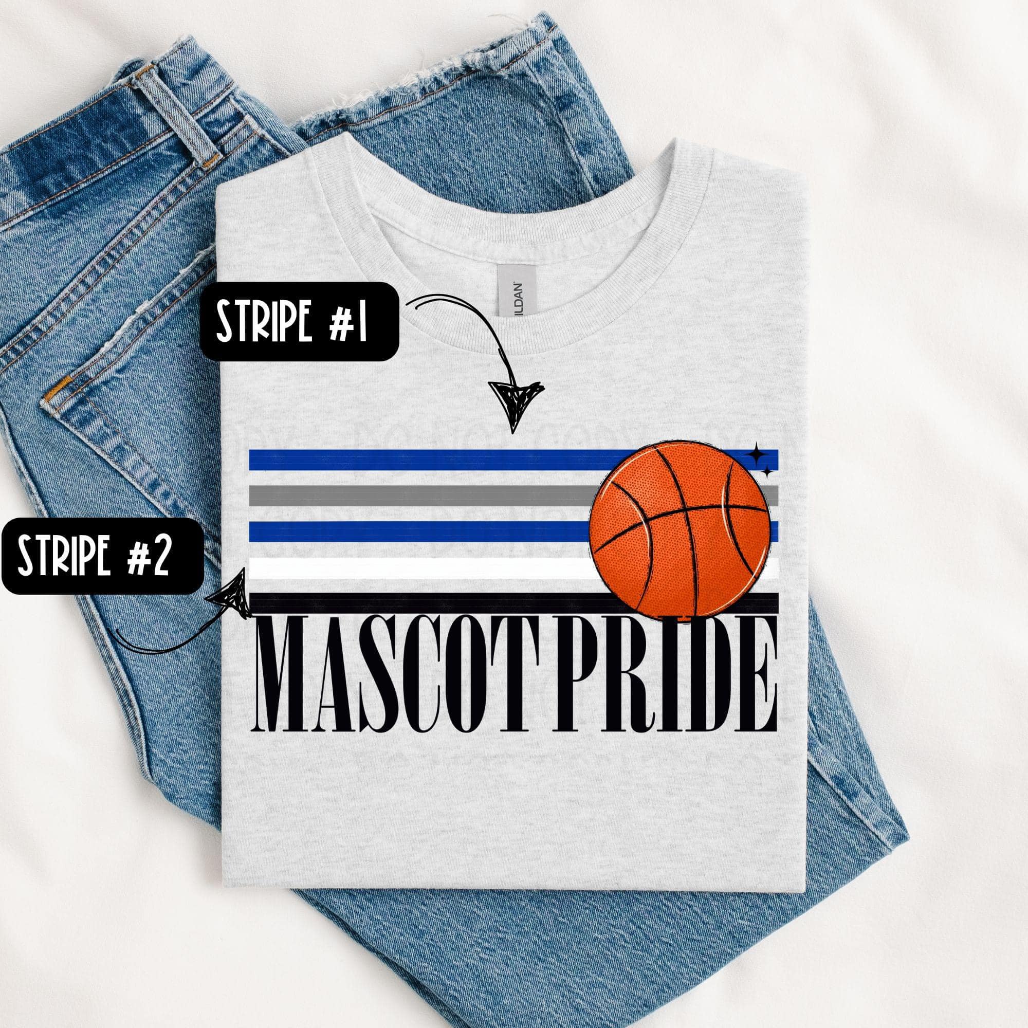Mascot Pride Basketball Retro Stripe - Lovie T Designs