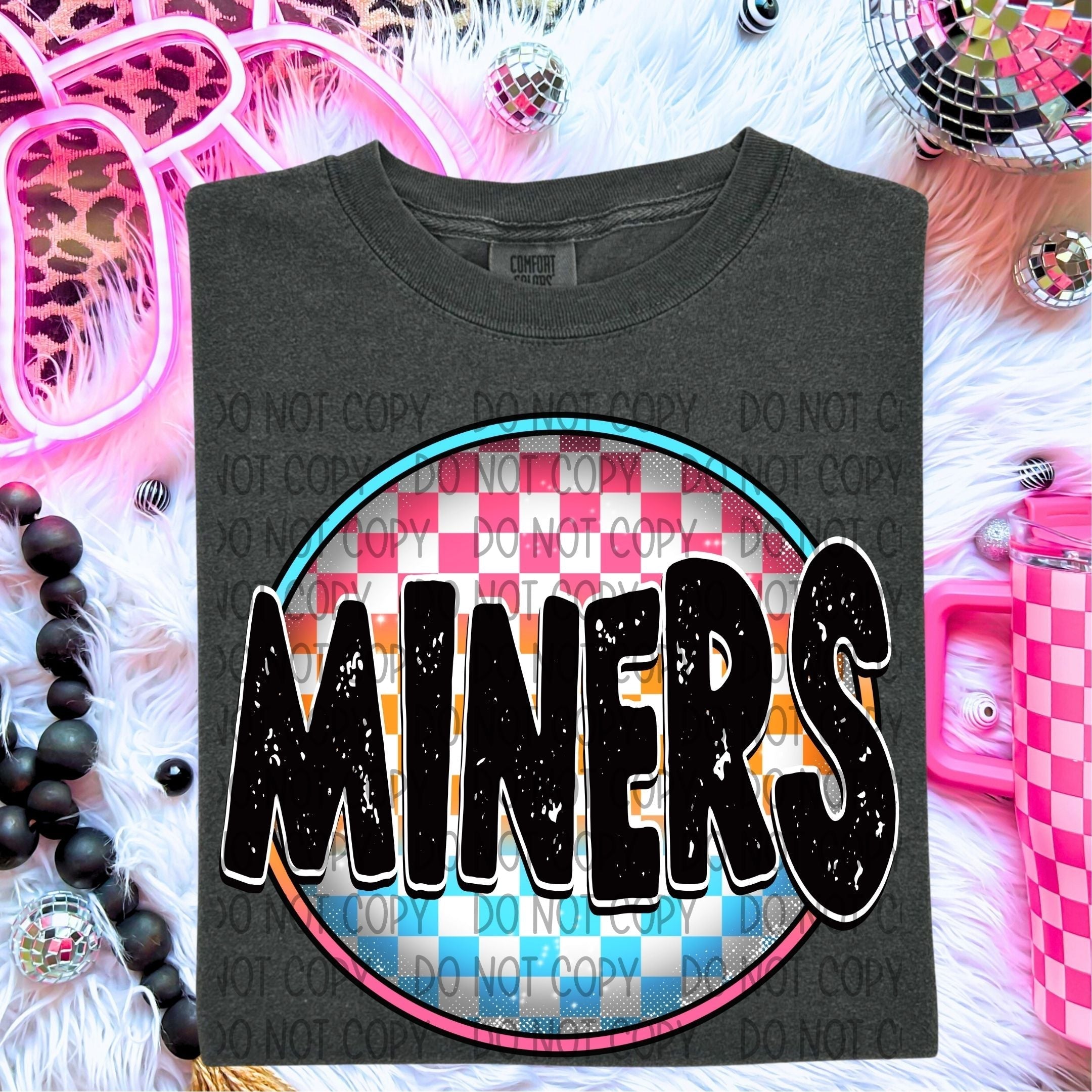 Miners Neon Circle Mascots - Lovie T Designs