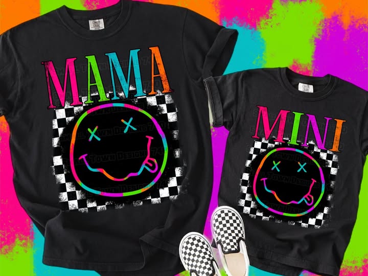 NEON AND CHECKERS MINI - Lovie T Designs