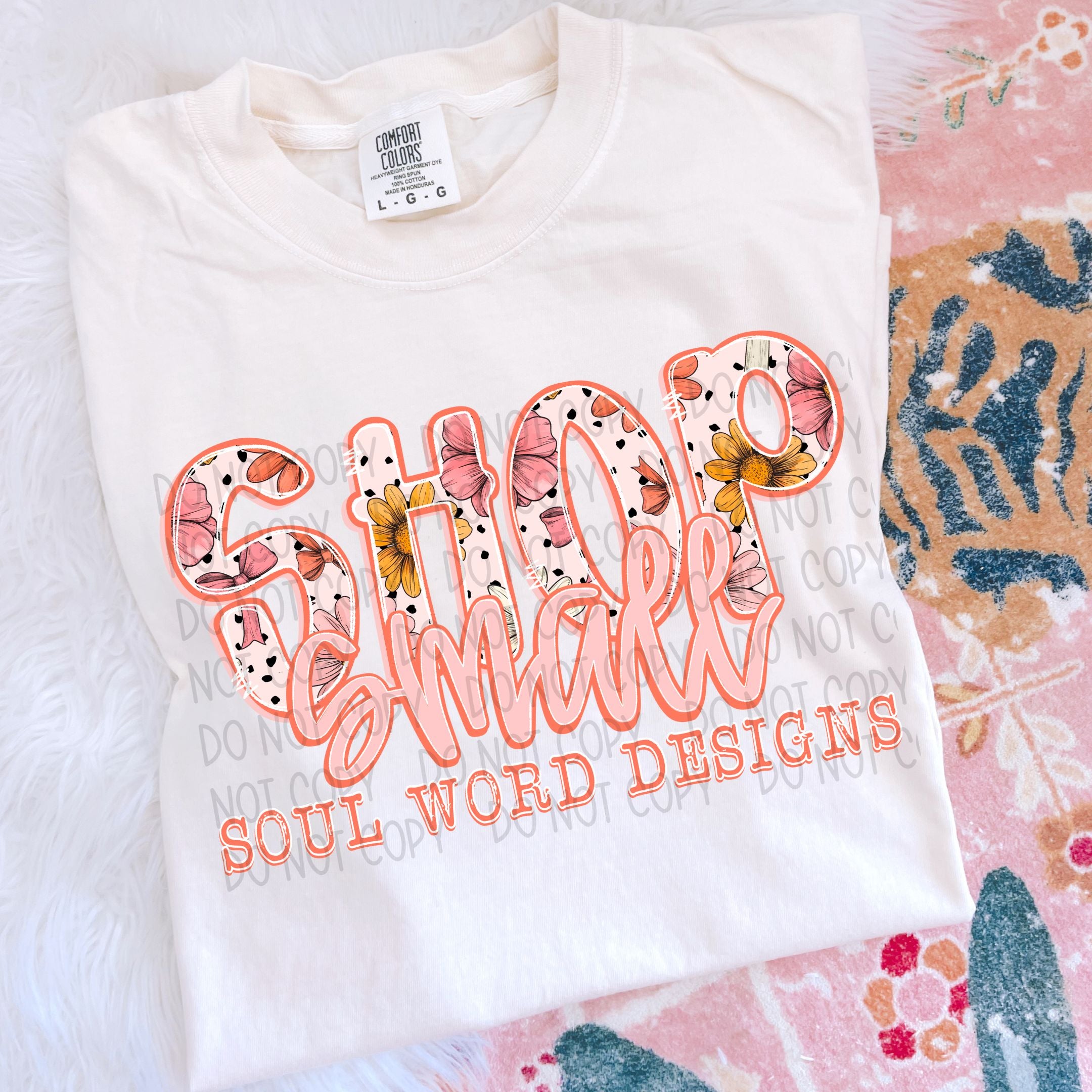 Patchwork Floral Dot Shop Small - Custom Name - Lovie T Designs
