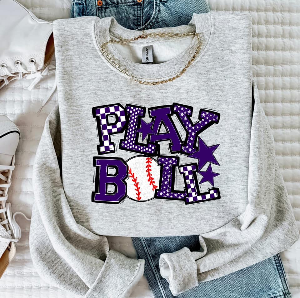 Play Ball Purple Baseball - Lovie T Designs