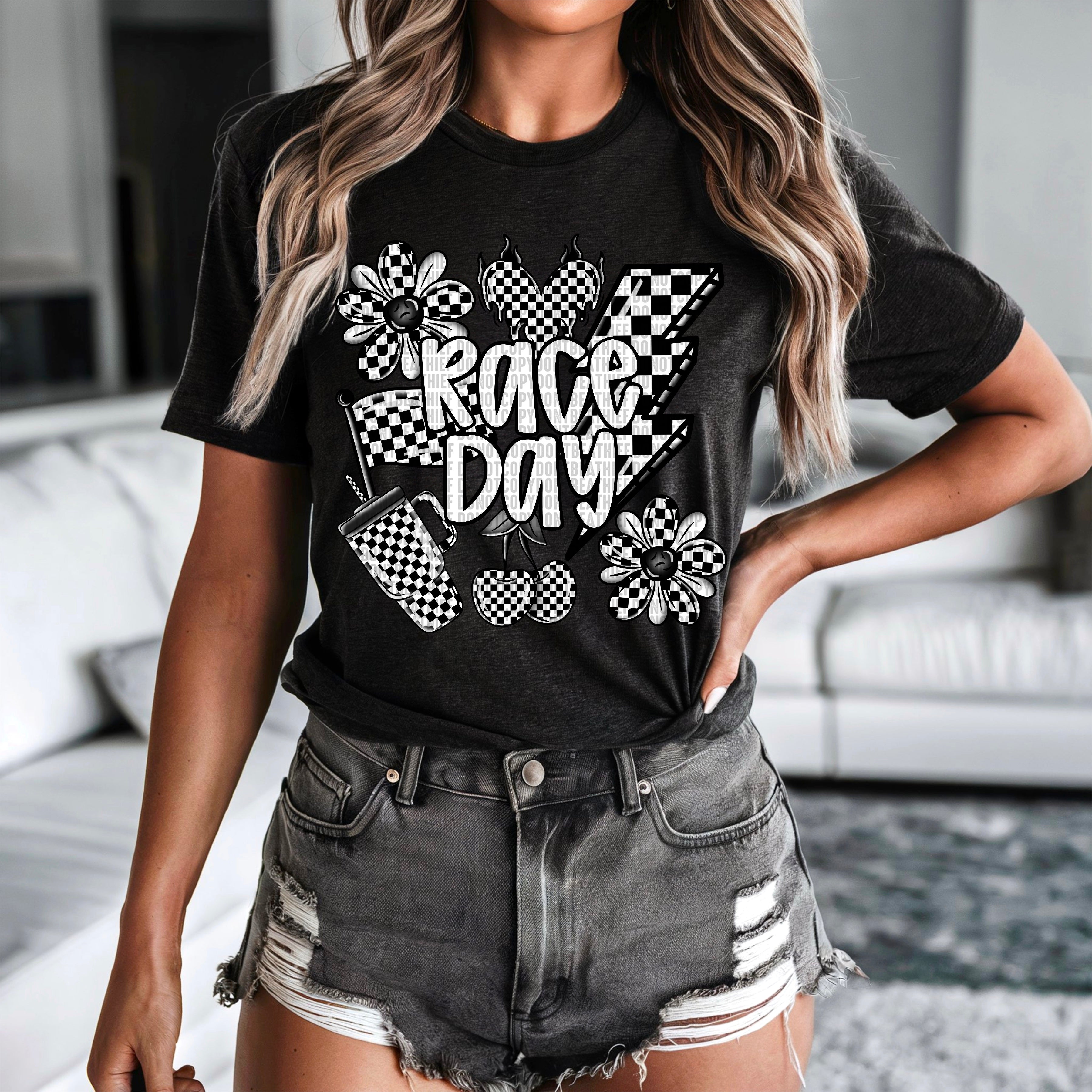 Race Day White - Lovie T Designs