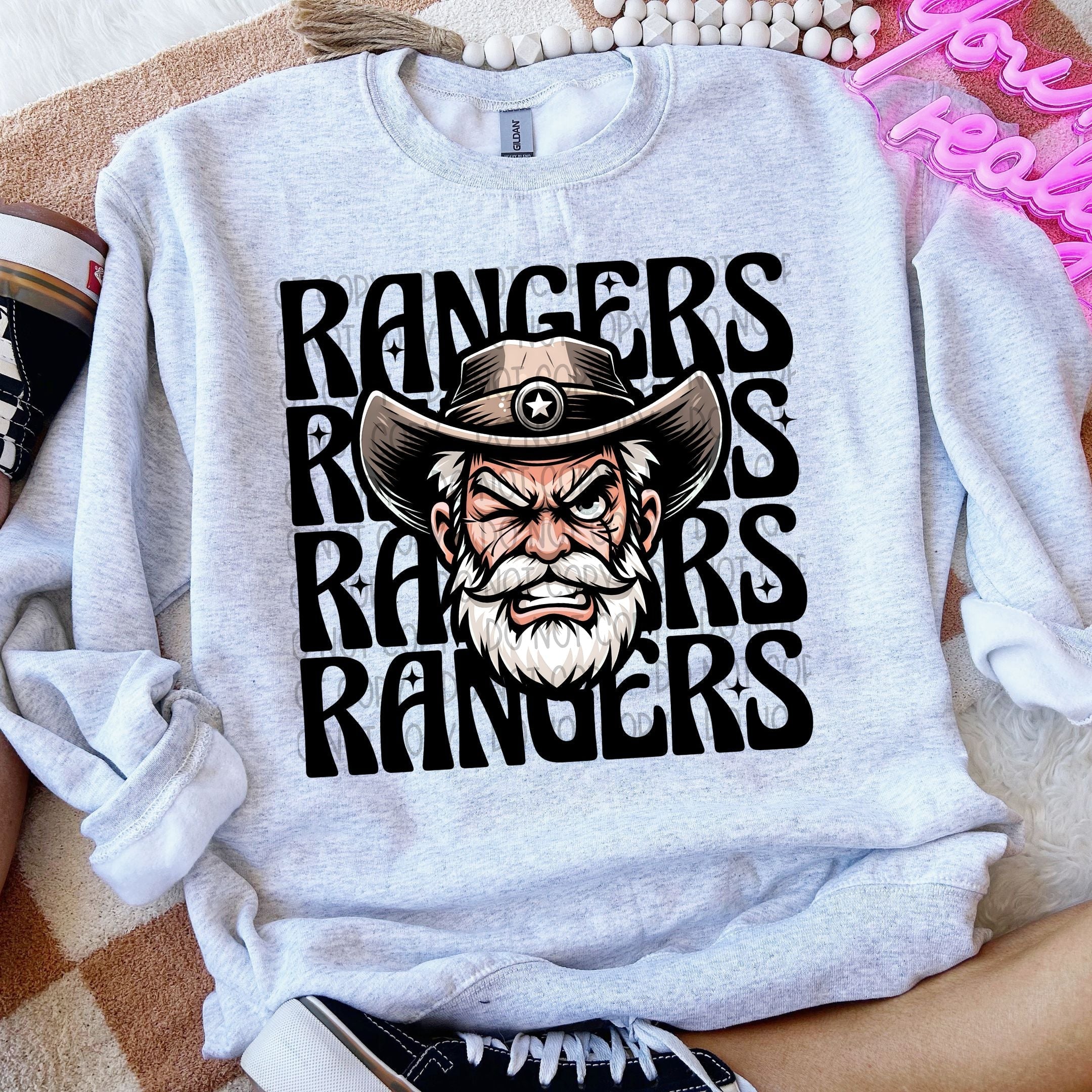 Rangers Winking Mascot - Lovie T Designs