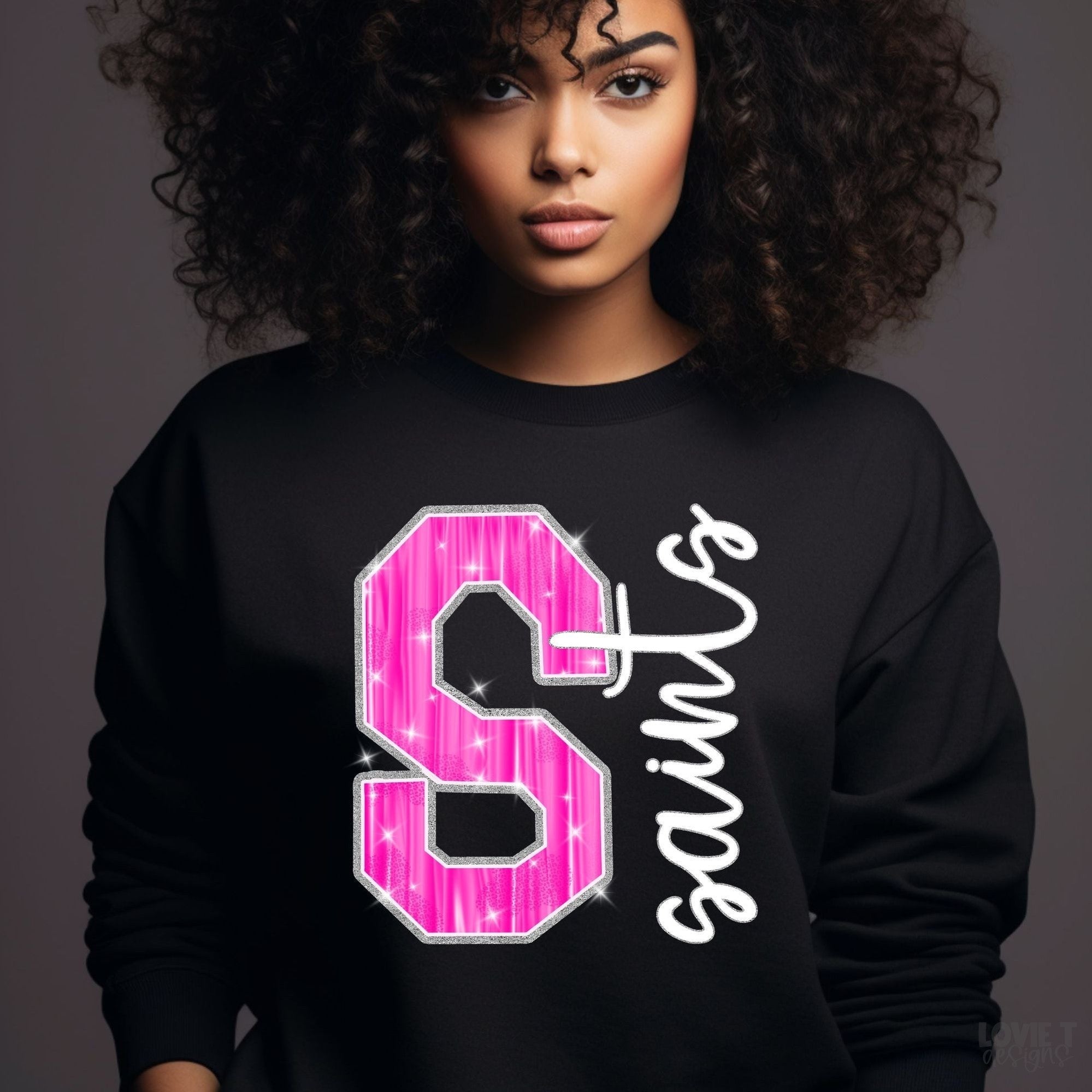 Saints Pink Sparkle - Lovie T Designs