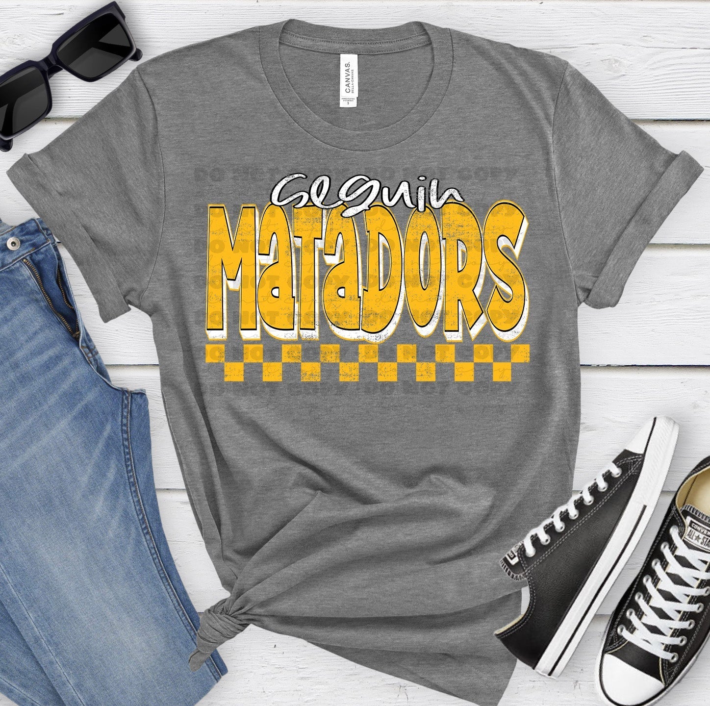 Seguin Matadors Ath Gold White Grunge - Lovie T Designs