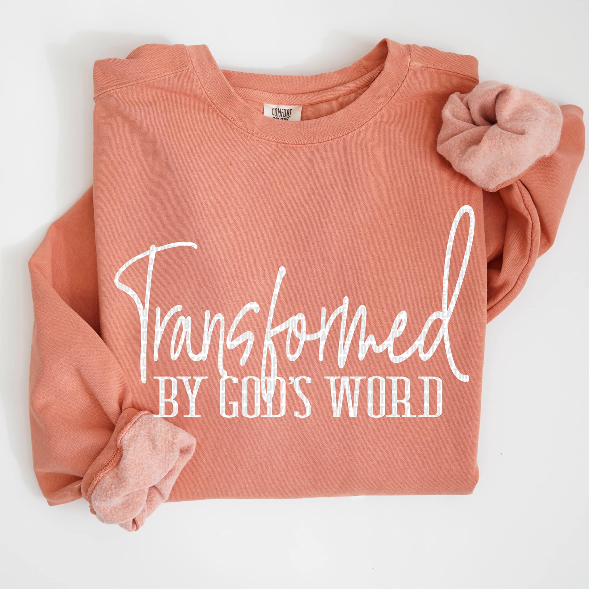 Transformed by God's Word - White Font - Lovie T Designs