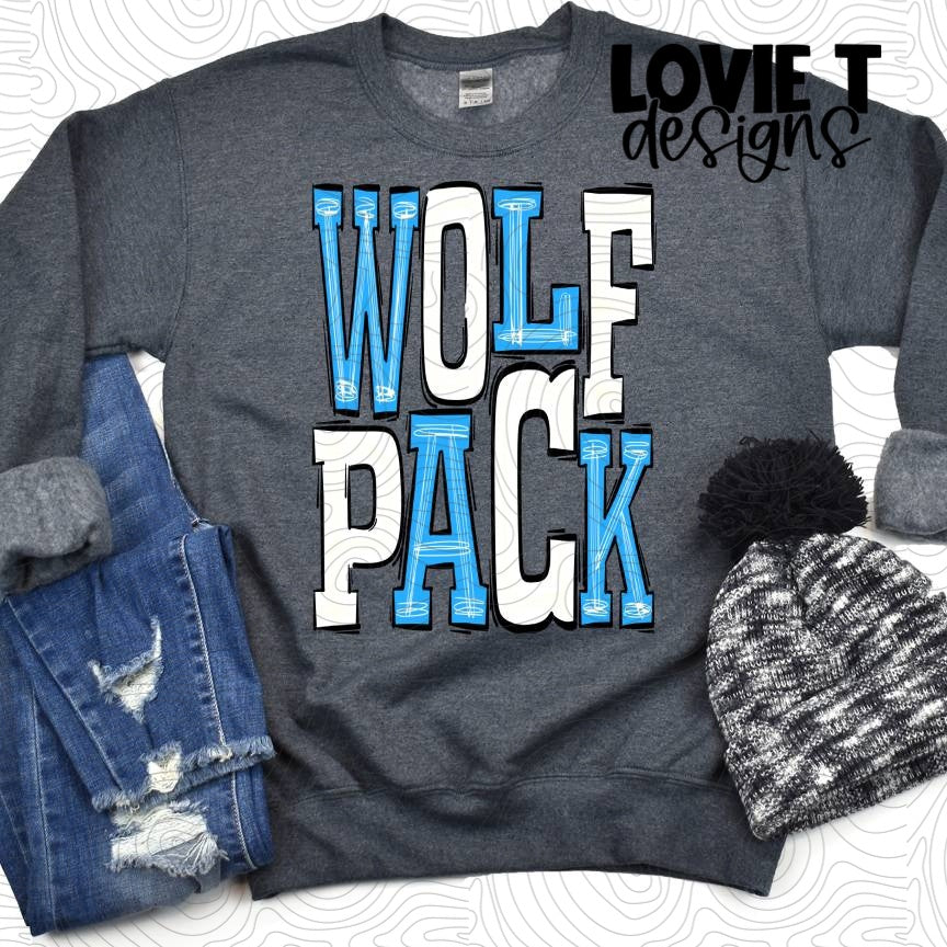 Wolfpack Light Blue and White – Lovie T Designs